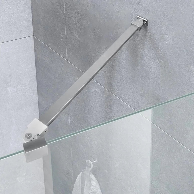 360 Degree Wall-to-Glass Support Bar Silver | LG1-1 | AquivaCoast