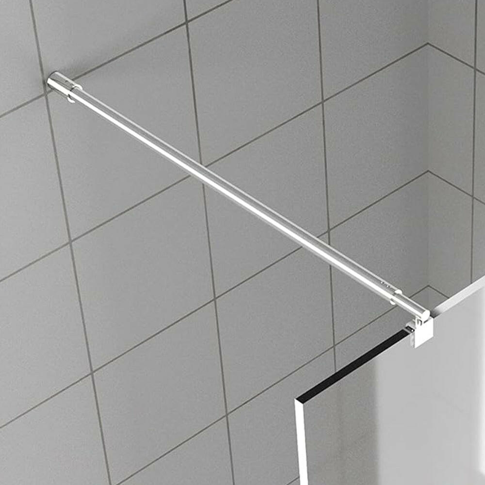 360 Degree Wall-to-Glass Support Bar Polished Chrome | LG1-4 | AquivaCoast