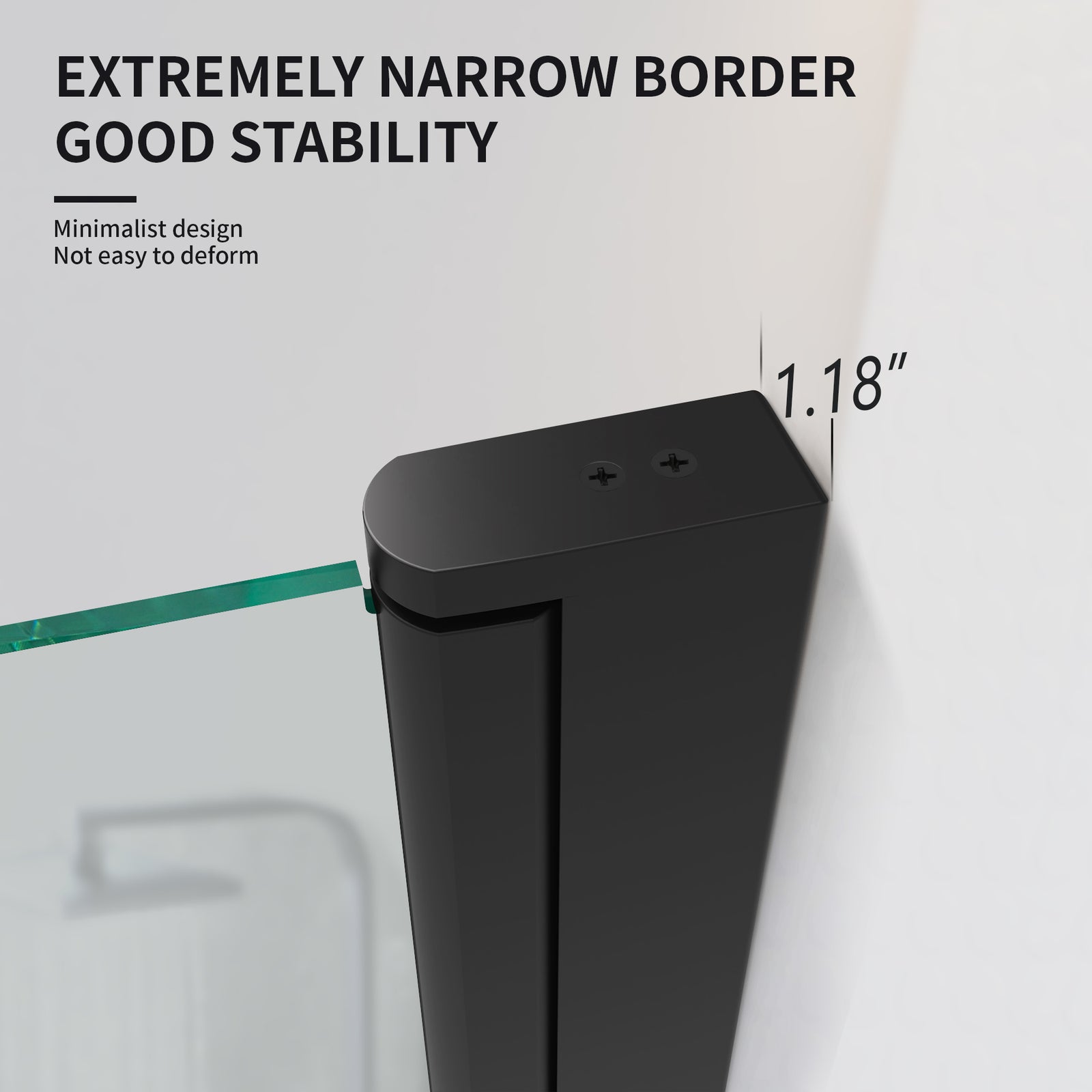 28"-36" x 72" Pivot Shower Door with Magnetic Closure, 1/4" (6mm) Clear Tempered Glass, 180 ...