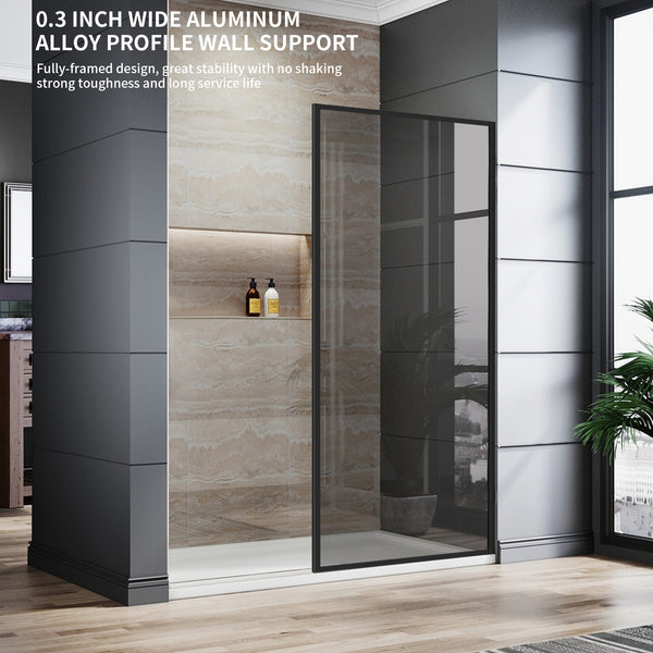 34"/36"/38"/46"/48" W x 74" H Walk-In Framed Fixed Shower Panel with 5